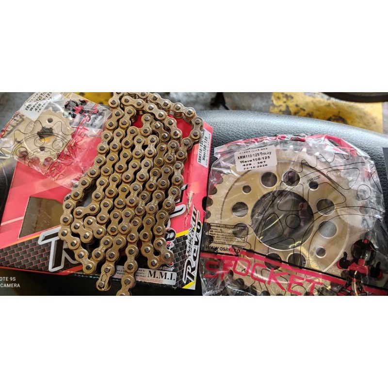 OSAKI CHROMED CHAINSET XRM/WAVE 14-36/420 | Shopee Philippines