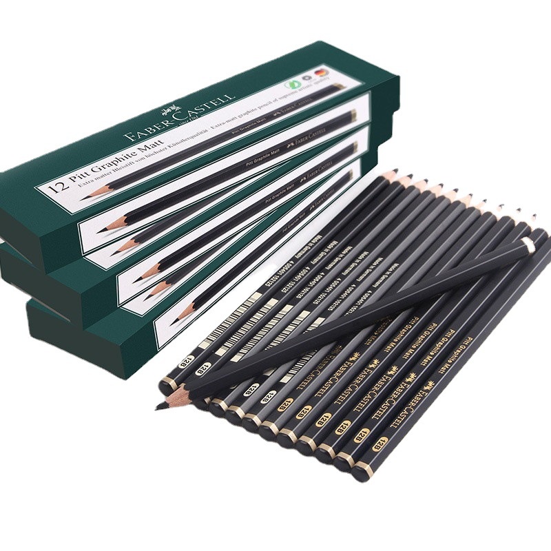 Faber Castell 12pcs/box Pitt Graphite Pencils Matt 12B/14B Non ...