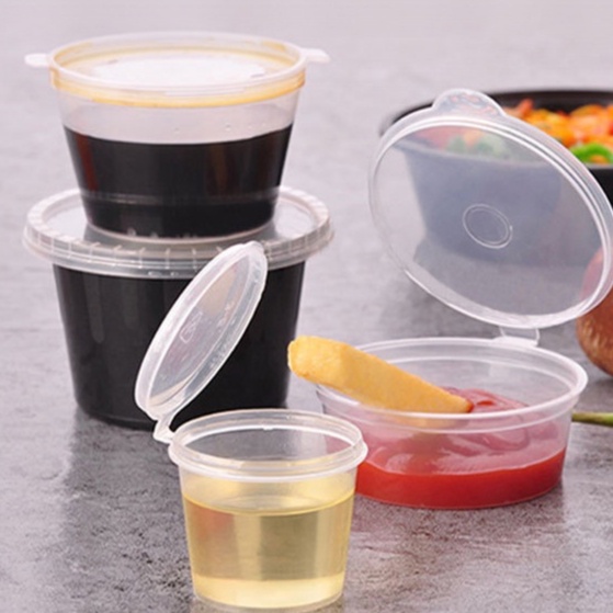 RETAIL 500pcs Ounce cup 1oz/2oz/3oz/4oz Microwavable Cup with lid Sauce ...