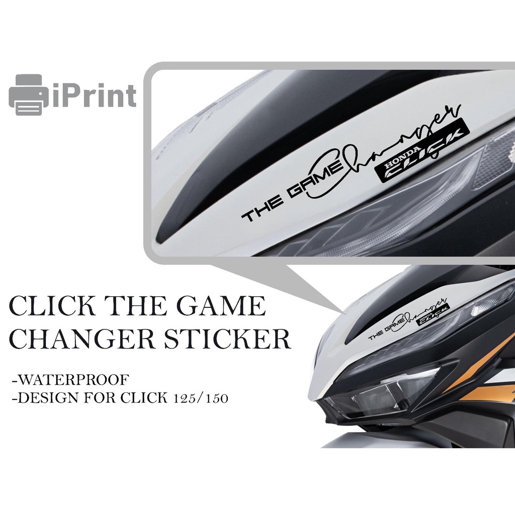 Honda Click The Game Changer Sticker - Cut Out Sticker, Waterproof ...