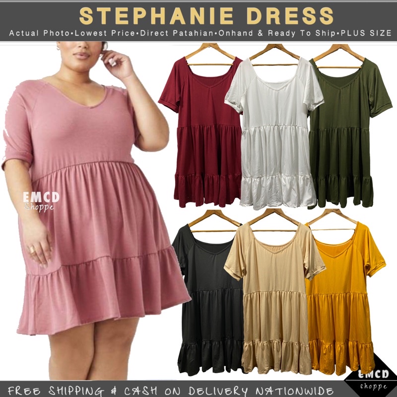 Stephanie Plus Size Baby Doll Ruffled Midi Dress | Shopee Philippines