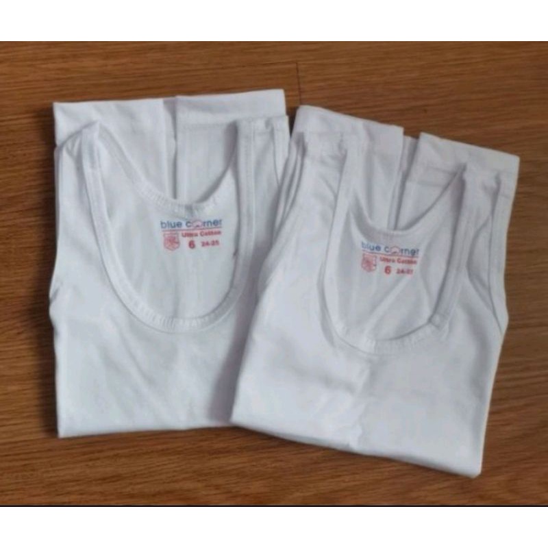 COD blue corner 6 in 1 plain white sando for kids for boys | Shopee ...