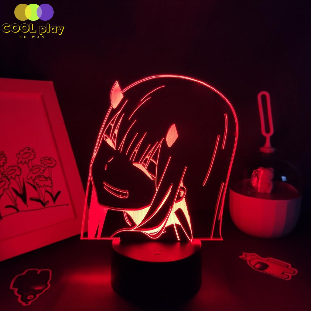 Darling In The Franxx Anime Figure Zero Two 02 3D LED Lamps RGB Night ...