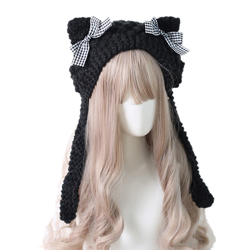 NERV Cartoon Hat Cute for Cat Ears Knitted Hat Crochet Beanie Funny ...