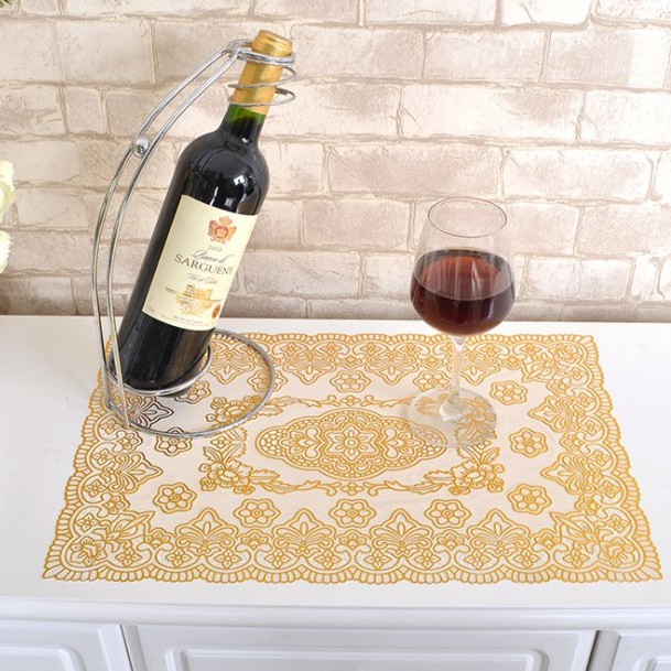 European Style Golden High Class Dinner Placemat Table mat Flower vase ...