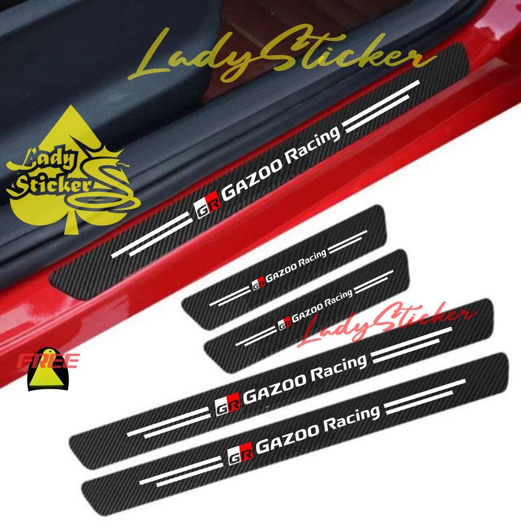 Sticker CARBON TOYOTA GR RACING STICKER SILL PLATE CARBON 3D Car TOYOTA ...