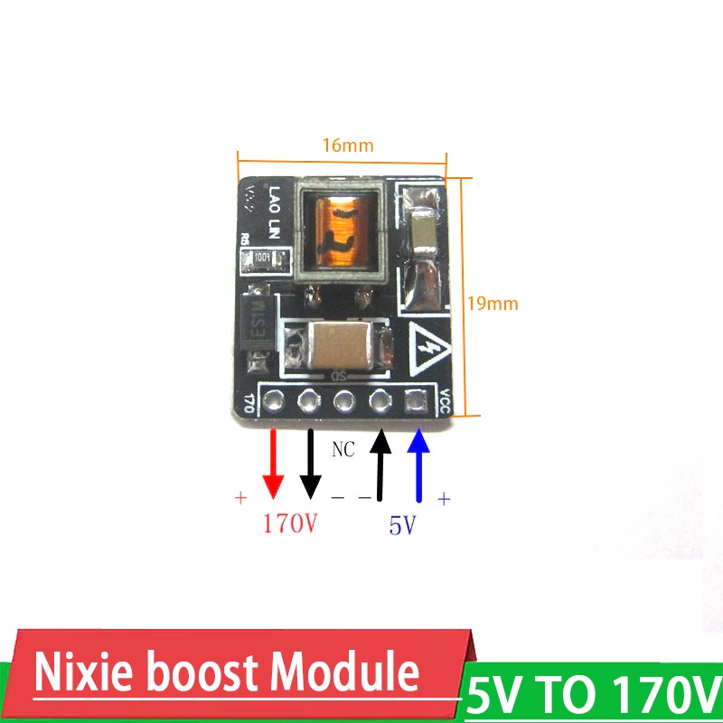 MINI Nixie High Voltage Boost Power Supply Module Board DC 5V -9V to ...