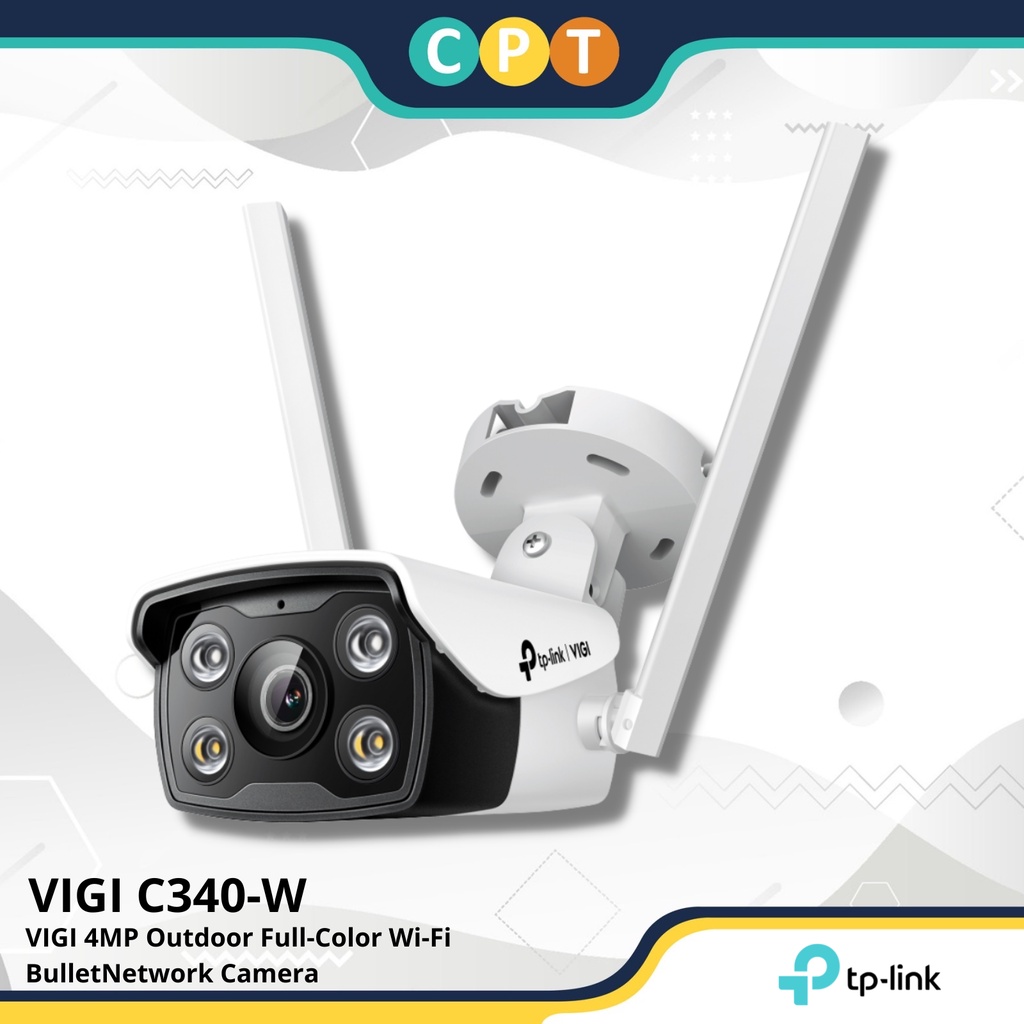 TP-Link VIGI C340-W 4MP Outdoor Full-Color Wi-Fi Bullet Network Camera ...