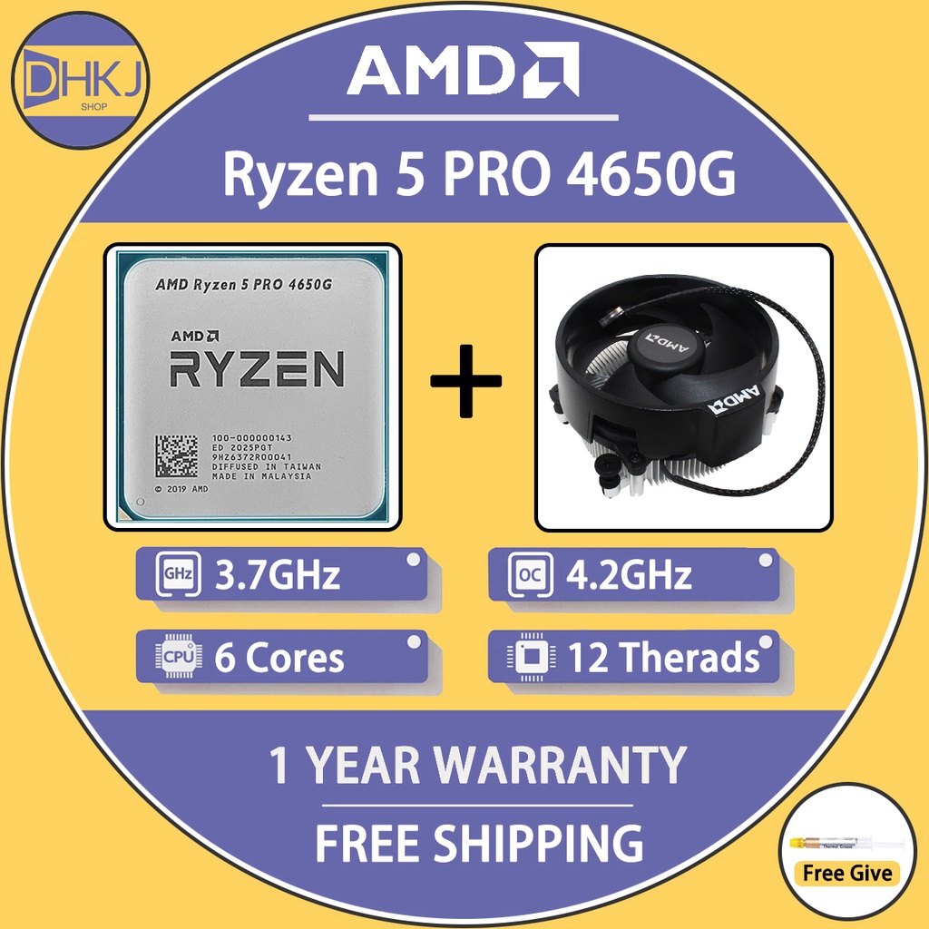 NEW AMD Ryzen 5 PRO 4650G R5 PRO 4650G CPU Processor 3.7GHz Six-Core ...