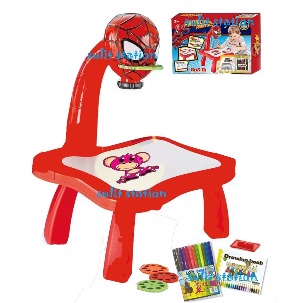 SPIDERMAN SPIDER MAN KIDS EDUCATIONAL LEARNING PROJECTOR DRAW WRITING ...