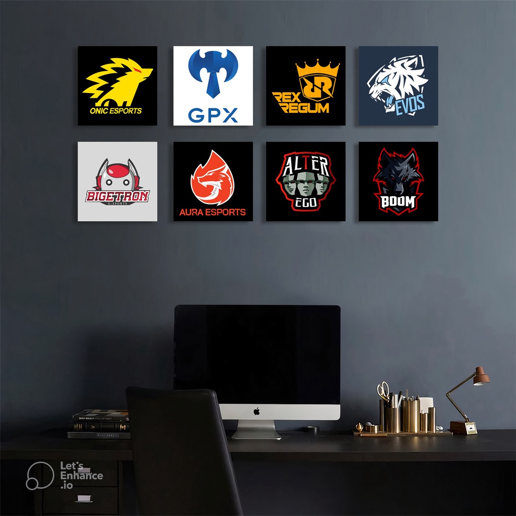 KAYU Poster Wooden logo Squad Esport Evos Rrq Onic Alterego Bigetron ...