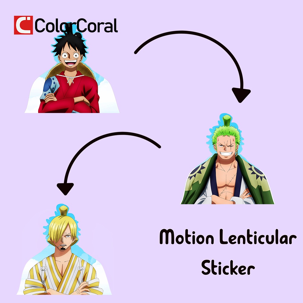 ColorCoral Anime 3D Motion Stickers ONE PIECE Adhesive Stickers Luffy ...