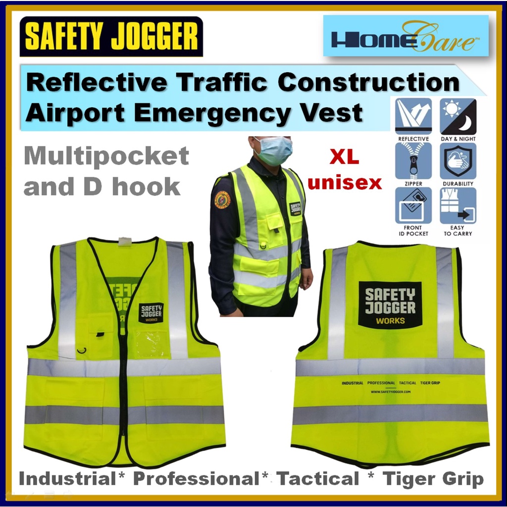 Safety Jogger Reflective Traffic Construction Airport Emergency Vest ...