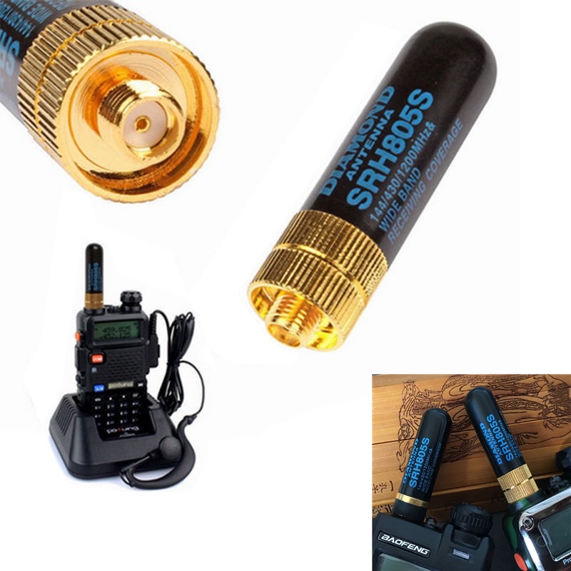 Bonosem Mini SRH805S UHF / VHF Dual Band SMA-F Female Antenna For BAOFENG UV-5R BF-888S Radio ...