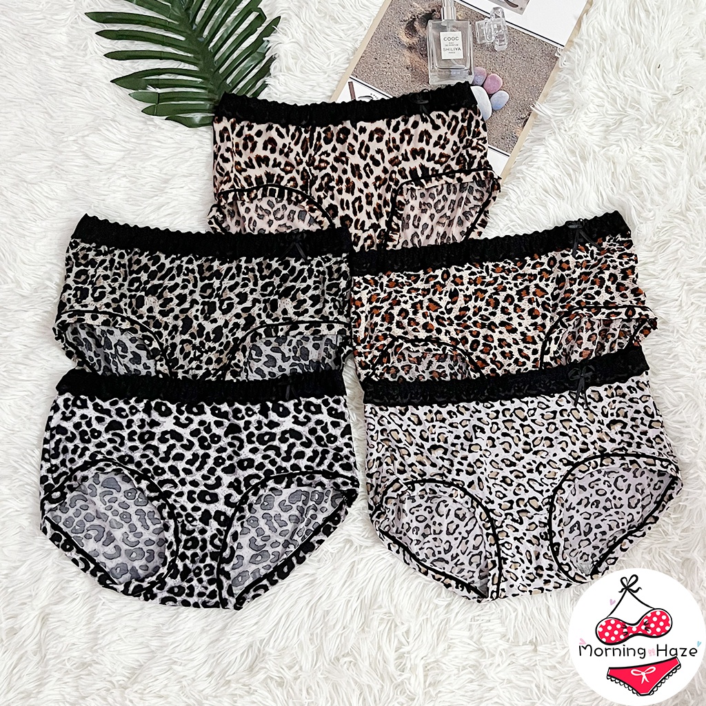 Women's Sexy Panties Leopard Print Lingerie Seamless Ice Silk Underwear ...
