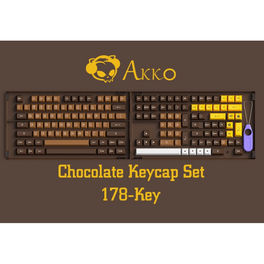 Akko Chocolate ASA Profile 178 Keycaps Set PBT Doubleshot | Shopee ...
