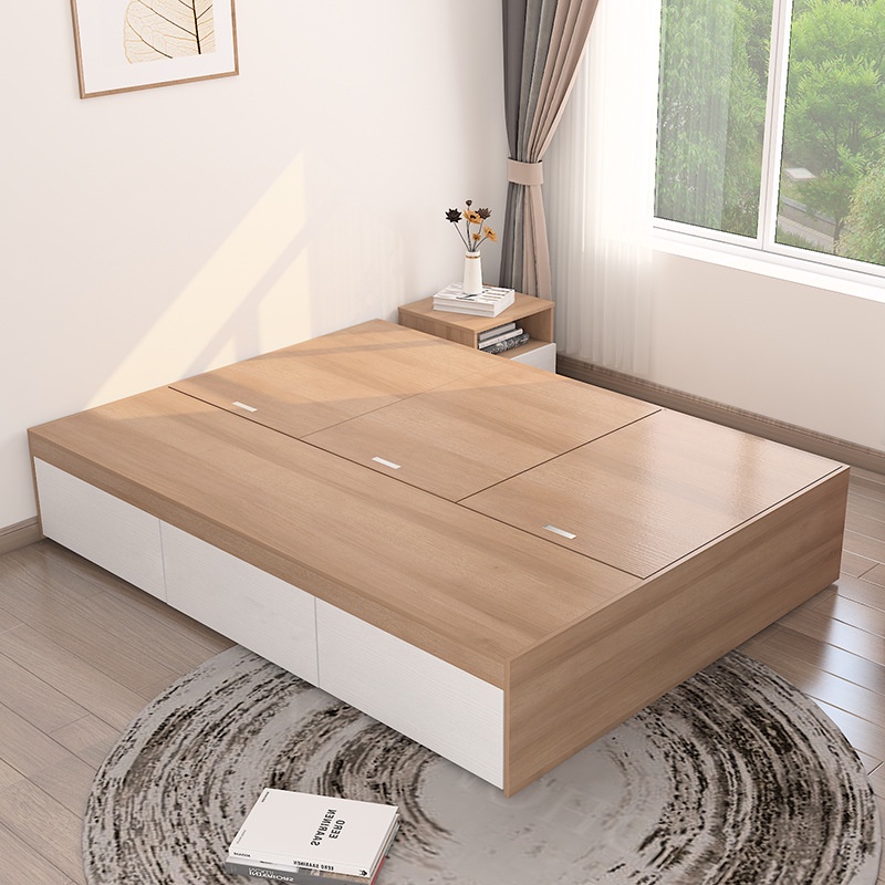 Non-Bedside Tatami Bed Multi-Functional Small Apartment High Box Floor ...