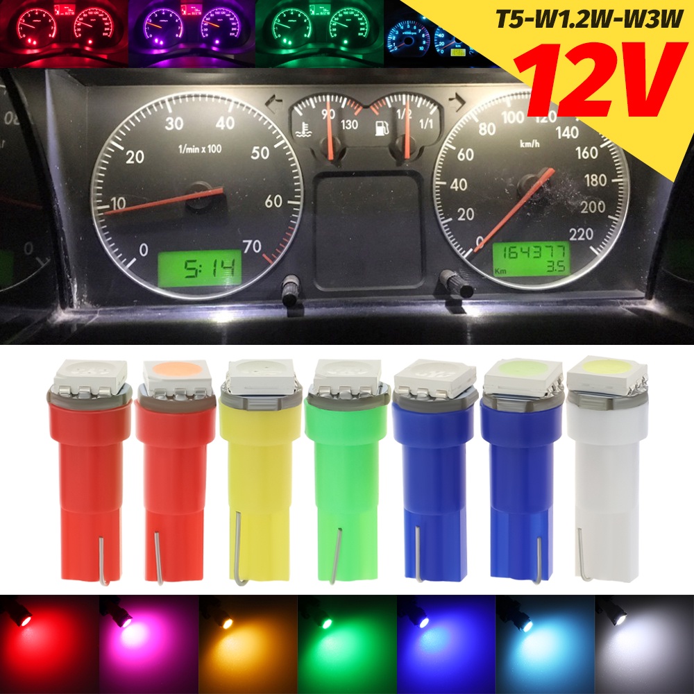 1X T5 5050 1 SMD Led Wedge Gauge map dome Lamps Car Interior Dashboard ...