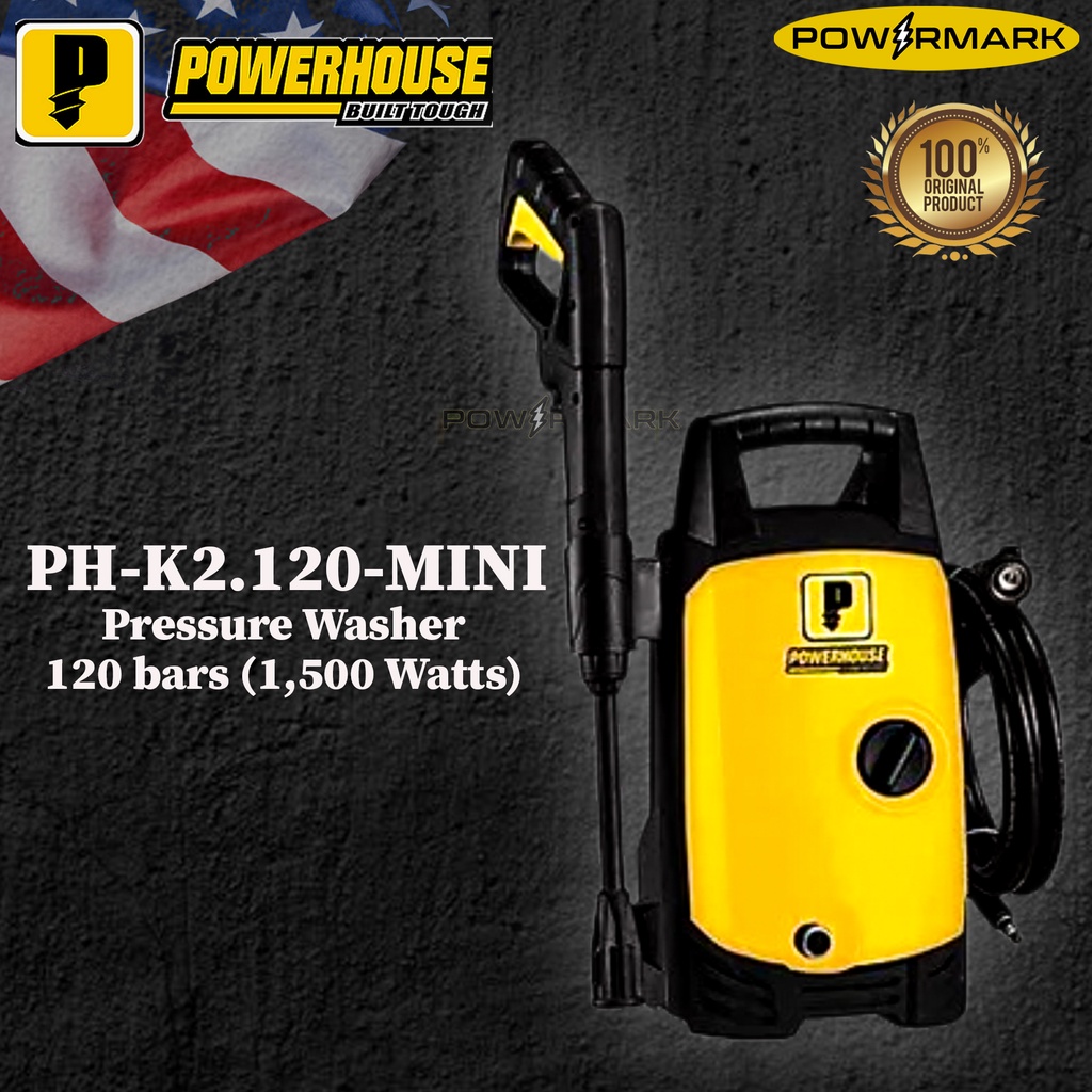 POWERHOUSE PH-K2.120-MINI Pressure Washer 120 bars (1,500 Watts ...