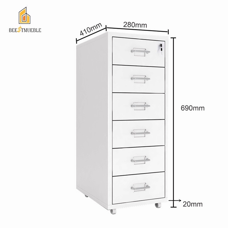Metal Cabinet With Lock 3/5/6L Unit-Minimalist Home Office Drawer File ...