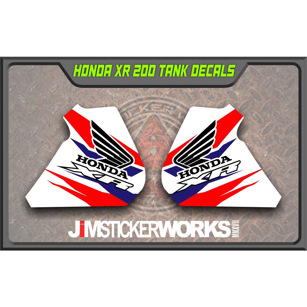 HONDA XR 200 PRINTED & FULLY LAMINATED TANK DECALS 2 PCS | Shopee ...