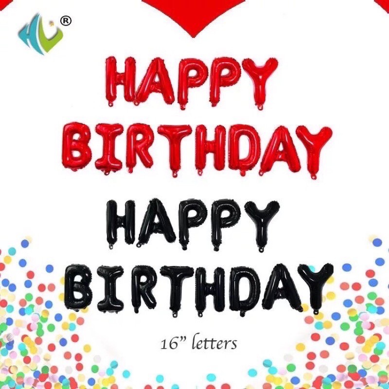 16inches happy birthday foil set balloon for birthday partyneeds ...