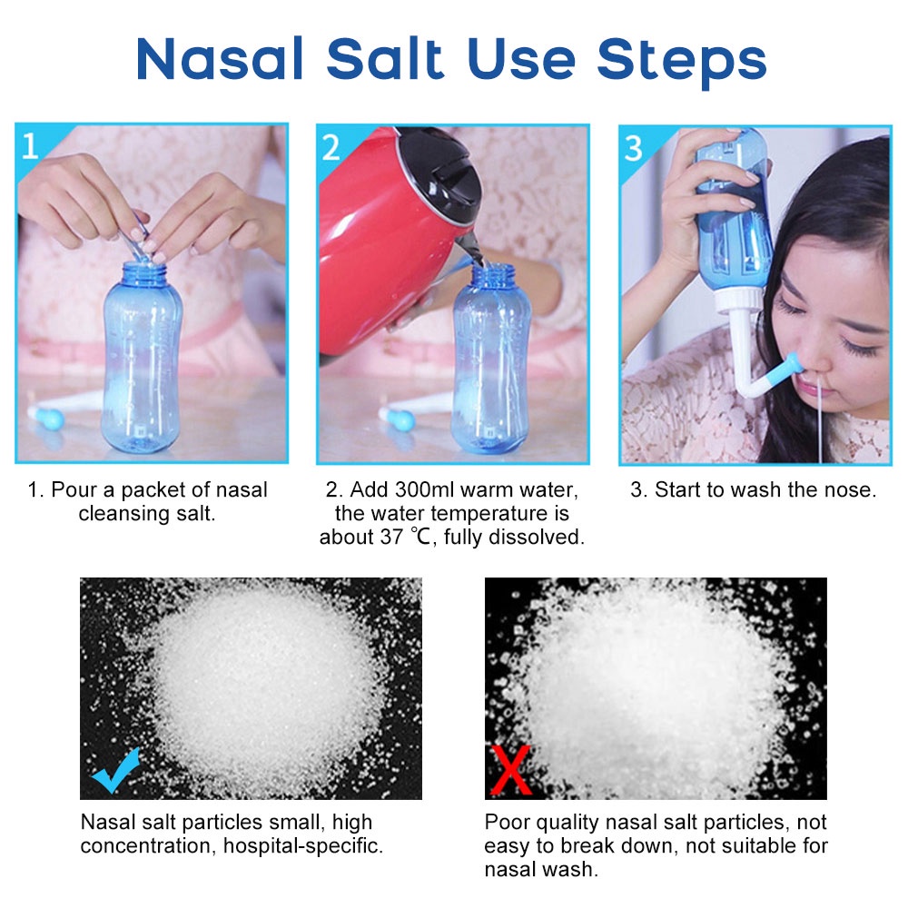 Salorie 30pcs Waterpluse Nose Wash Sal for Neti Pot Rhinitis Sinusitis ...