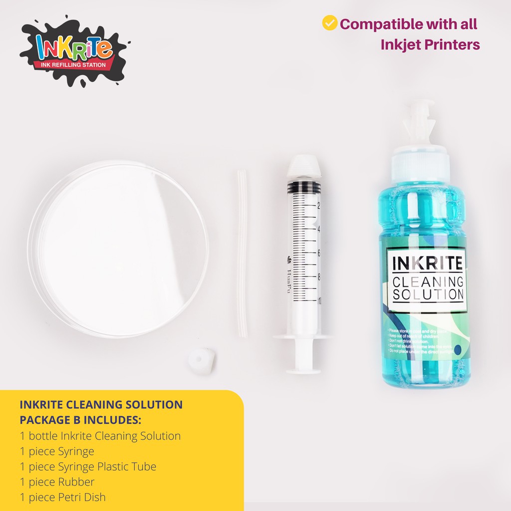 Inkrite Printer Cleaning Solution for Inkjet Printers, 100 ml | Shopee ...