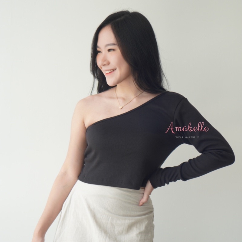 Sabrina One Shoulder Knit Top Women's Slanted Top | Shopee Philippines