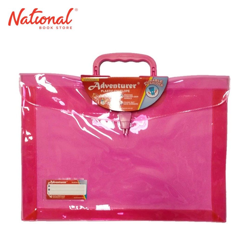 Adventurer Plastic Envelope Expanding With Handle Long Pink | Shopee ...