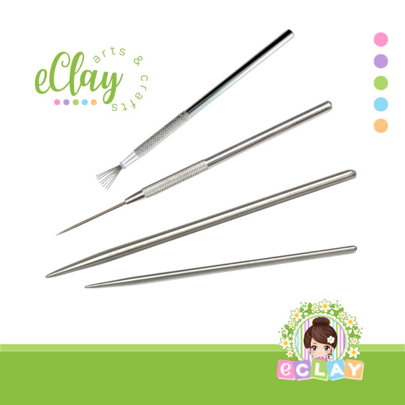 1PC CLAY TOOL - 7 PIN FEATHER WIRE TEXTURE / NEEDLE / CLAY ROD | Shopee ...