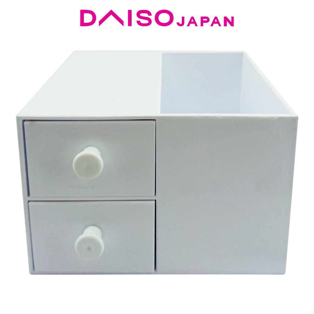 Daiso White 2-Tier Mini-Drawer And Pen Stand | Shopee Philippines