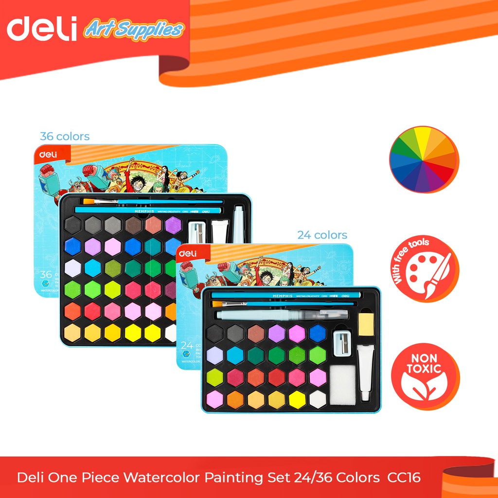 Deli CC16 One Piece Watercolor Painting Set 24/36 Colors [79CC16 ...