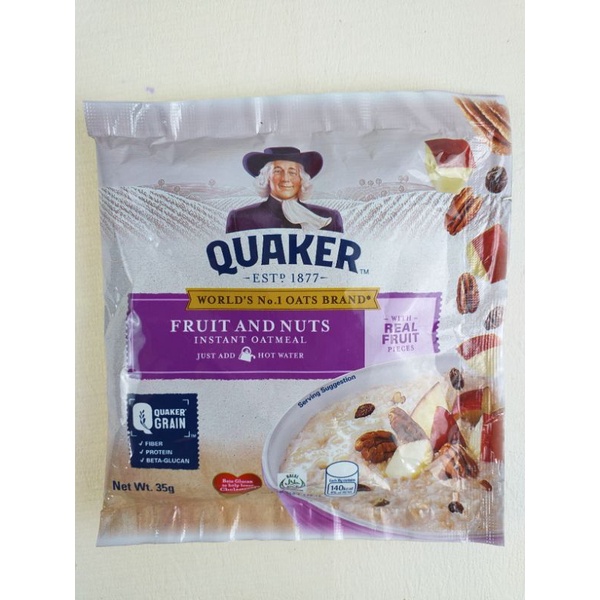 Quaker Instant Oatmeal Fruit&Nuts 35g | Shopee Philippines