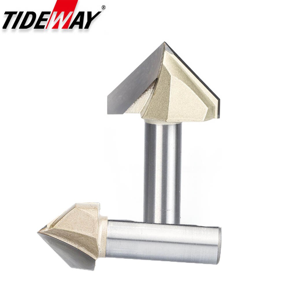 Tideway 90 Degrees V Bit Woodworking Milling Cutter Carbide CNC Router ...