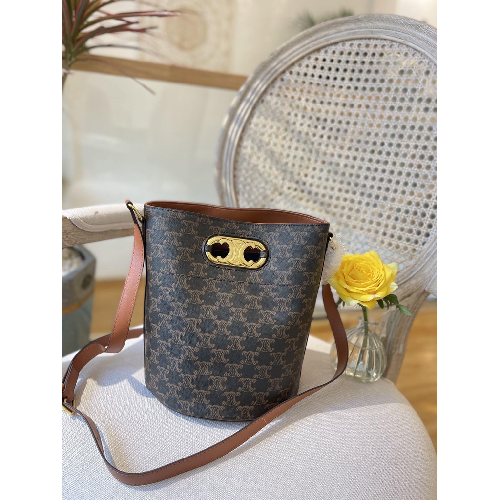 CELINE Tri Lin 20 new TRIOMHE Arc de Triomphe Bucket bag shoulder ...