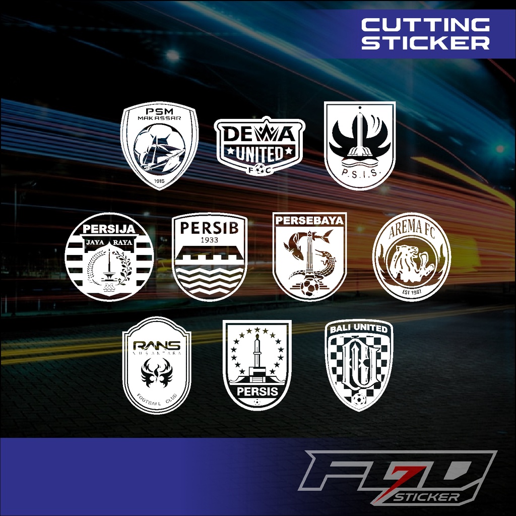 Indonesian CLUB LOGO Sticker Cutting Cool Embossed Sticker Variations ...