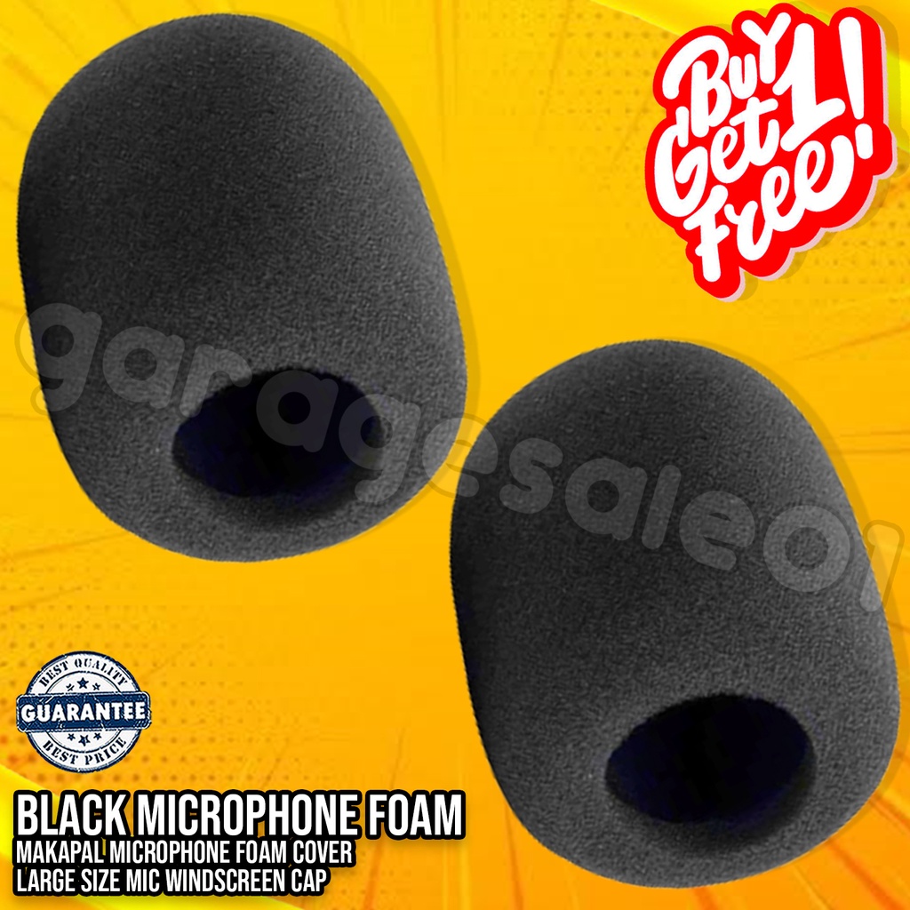 【BUY 1 TAKE 1 PROMO】Black Microphone Foam Mic Foam Cover | Shopee ...