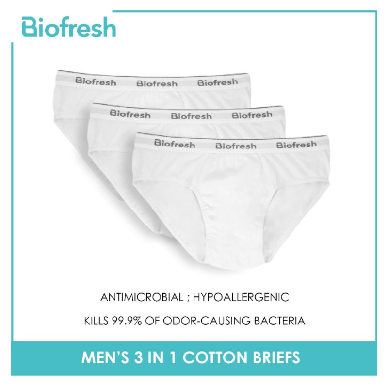 Biofresh UMBKG0101 Men's Antimicrobial Cotton Brief 3 pieces in a pack ...