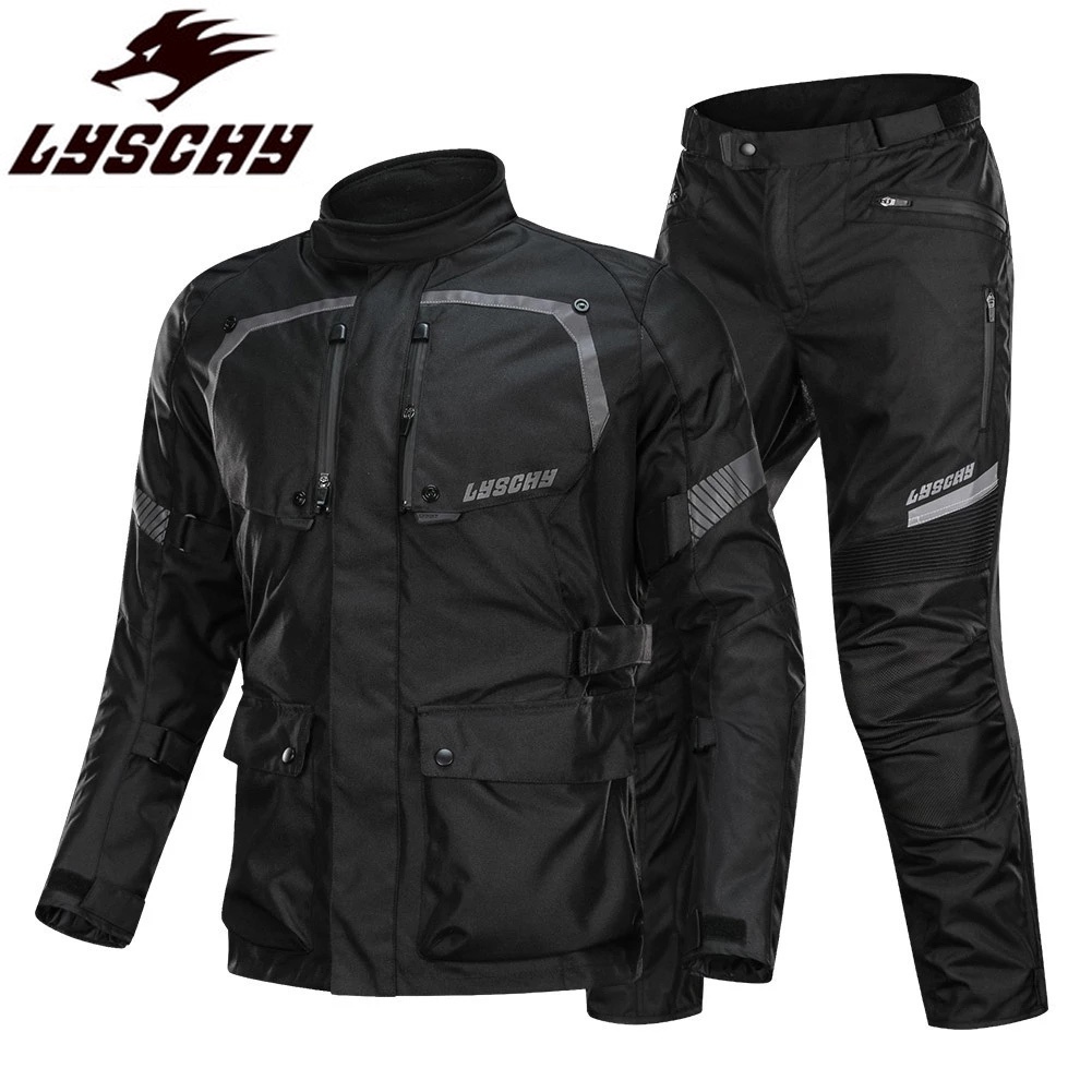 LYSCHY Motorcycle Jacket Pants Suit Waterproof Motorbike Riding Jacket ...