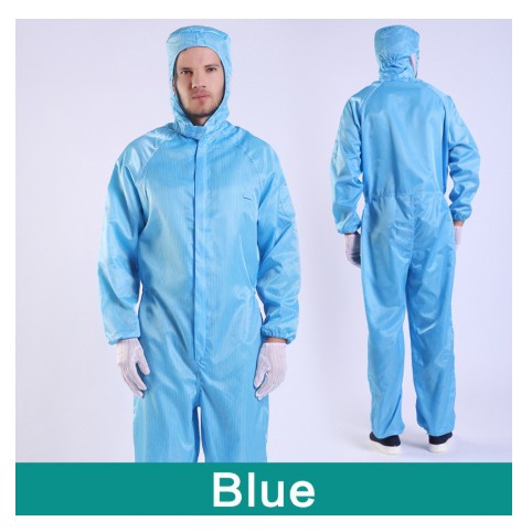 ESD Coverall Jumpsuit Cleanroom Washable Reusable Anti Static Overall ...