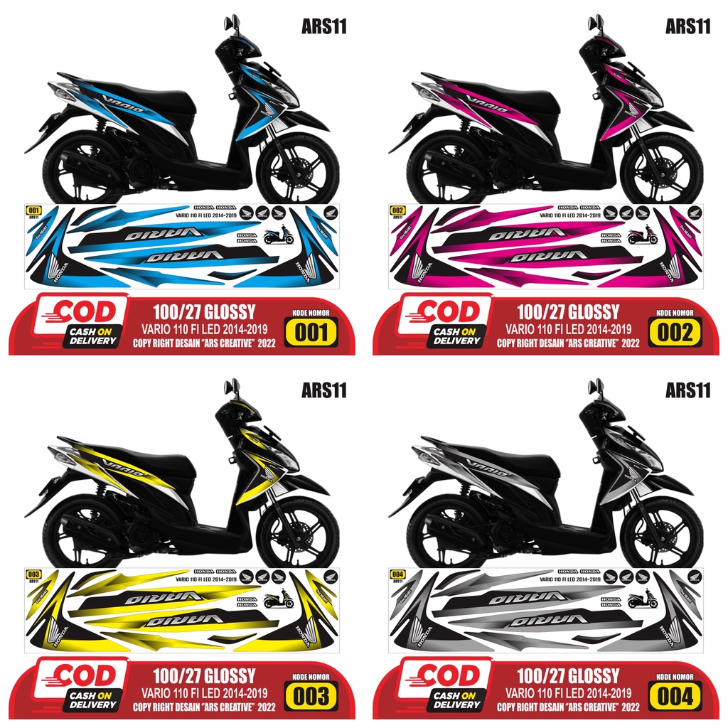 Sticker Striping Decal Honda Vario 110 FI LED 2014-2019 Variation ARS11 ...