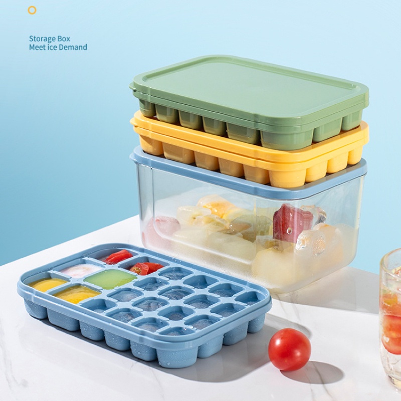 22-cell Multisize Ice Cube Box With Big Ice Storage Box Stackable Ice ...