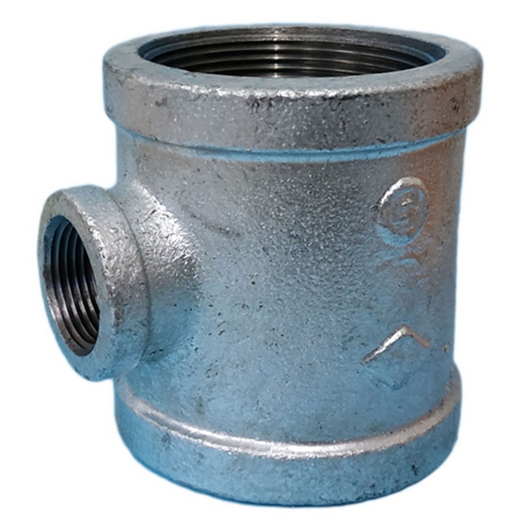 MECH GI TEE REDUCER 2" X 1/2" SCH40 STANDARD GALVANIZED IRON === 2" X 1 ...