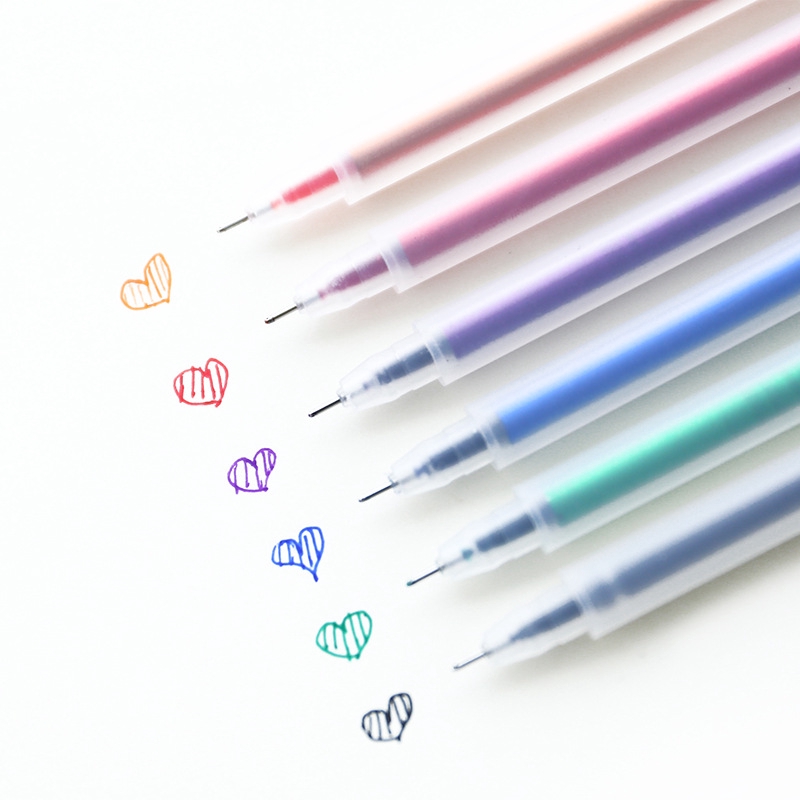 Ins Candy Colour Student Writing Pen,Transparent Frosted 0.5mm Office ...