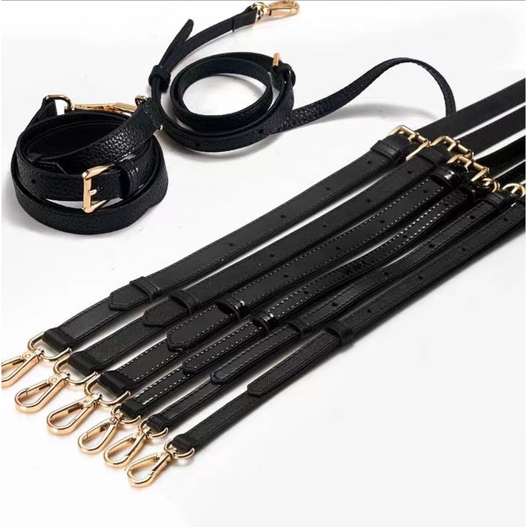 Black leather sling bag strap single shoulder strap adjustable women's ...