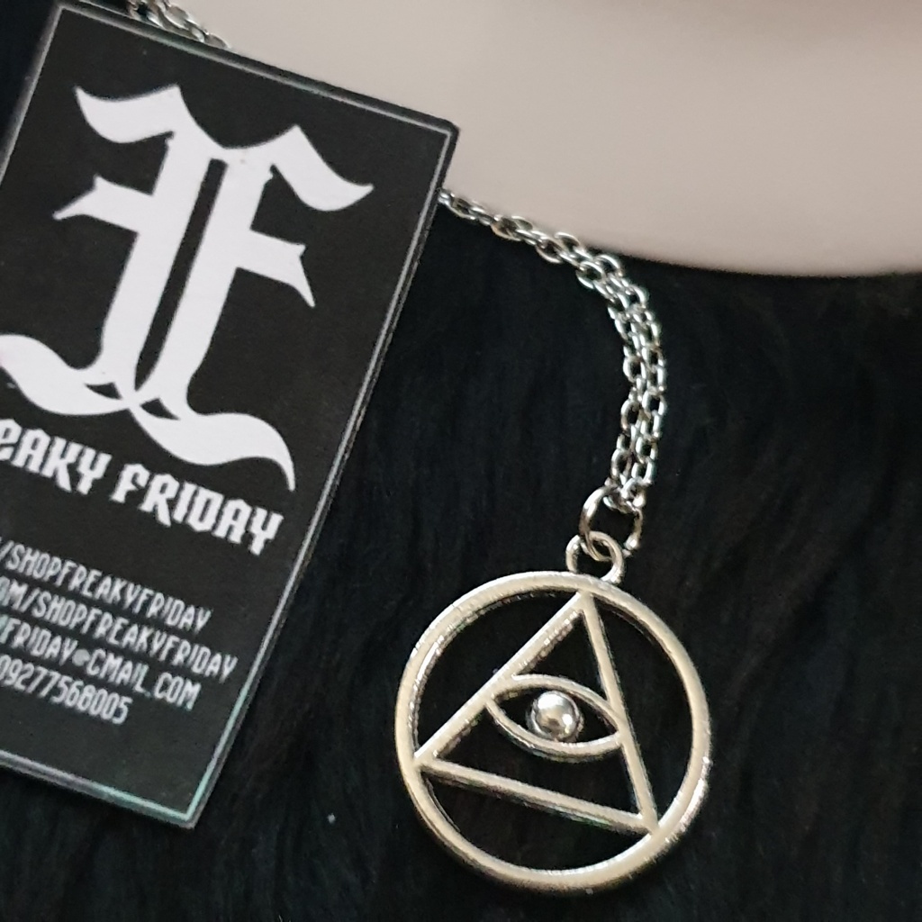 All Seeing Evil Eye Illuminati Charm Chain Necklace - Gothic Punk Wicca ...