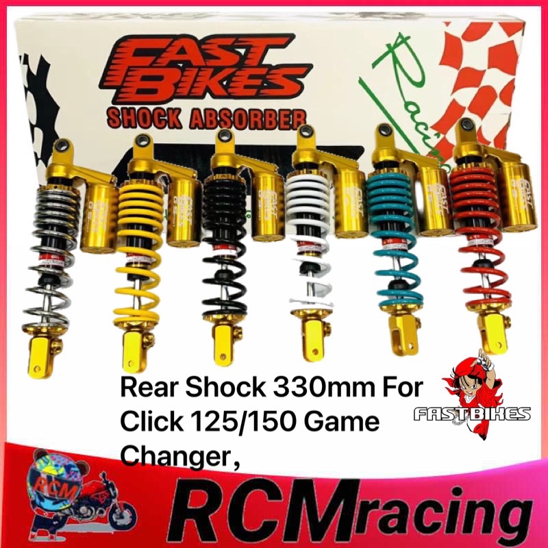 REAR SHOCK FASTBIKES 330mm for CLICK125/CLICK150/CLICK GAME CHANGER ...