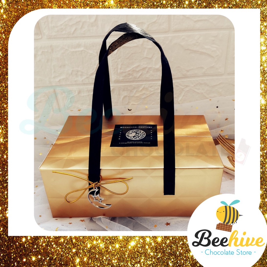 Gold Floral Blue Green Box with Handle | Shopee Philippines