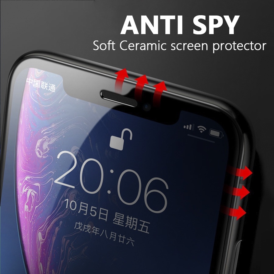 3 in 1 Screen Protector Anti Spy Soft Ceramic Matte Privacy Protector ...